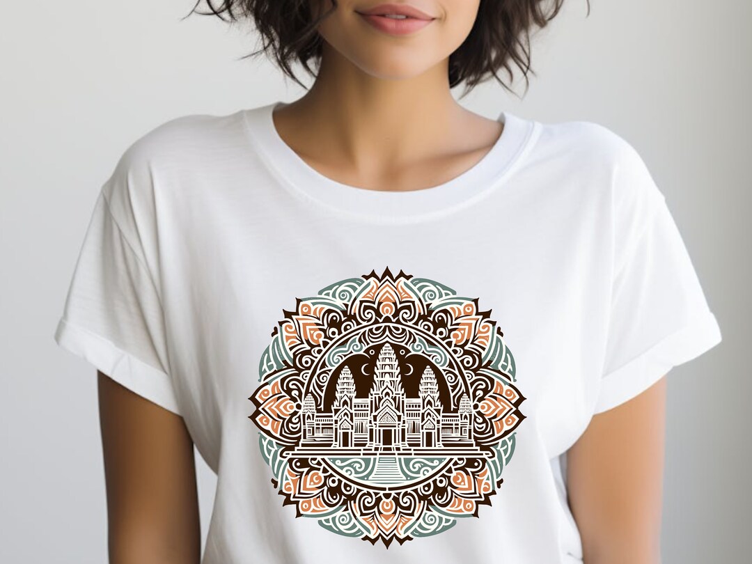 Angkor Wat Shirt. Angkor Wat Gift. Temple Shirt. Mandala Shirt. Mandala ...