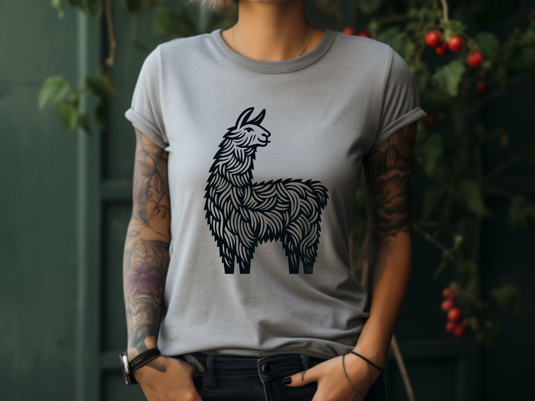 Llama Shirt. Llama Gift. Animal T-shirt. Animal Lover Gift. Wool ...