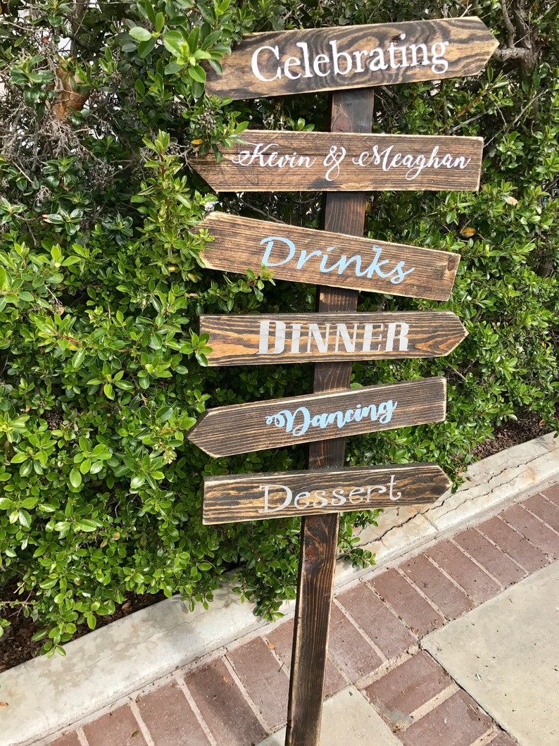 Custom Sign With Stake With 5 Arrows | Etsy