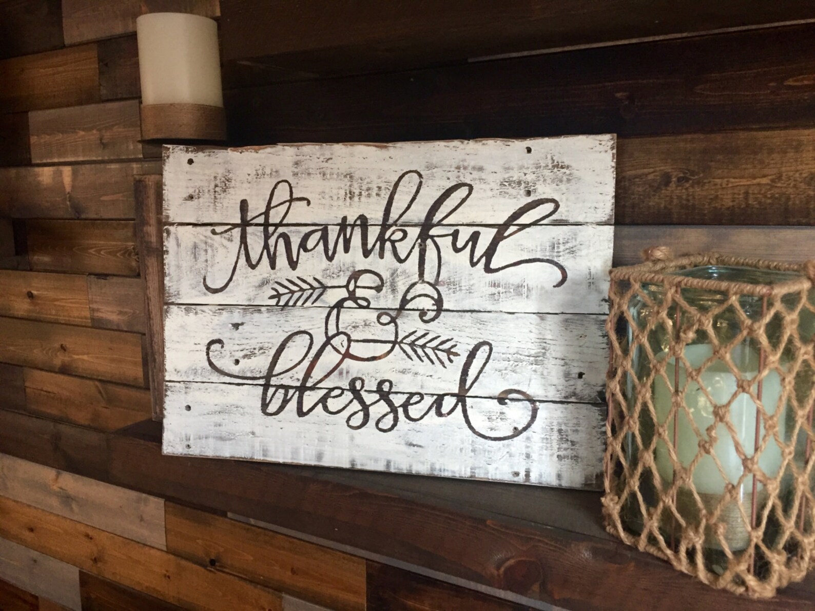 Thankful & Blessed Sign - Etsy