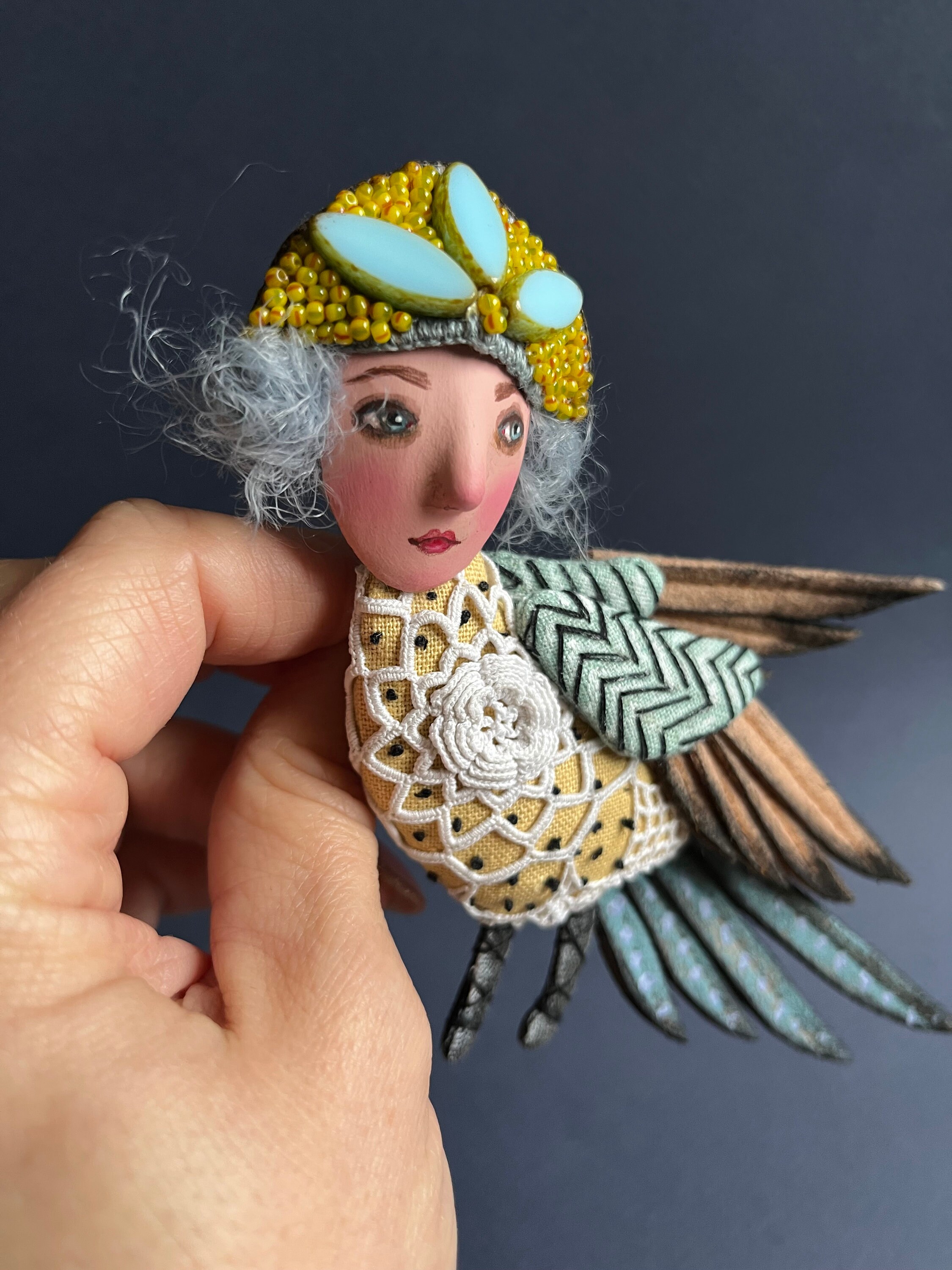 The Sirin Brooch, Bird Brooch, Bird Pin, Jewelry Bird, Fantastic Bird ...