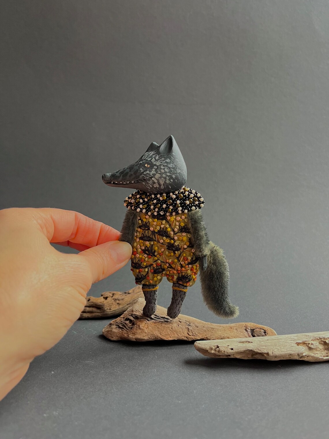 Silver Fox Brooch, Fox Pin, Fox Jewellery, Shawl Pin, Black Fox Brooch ...
