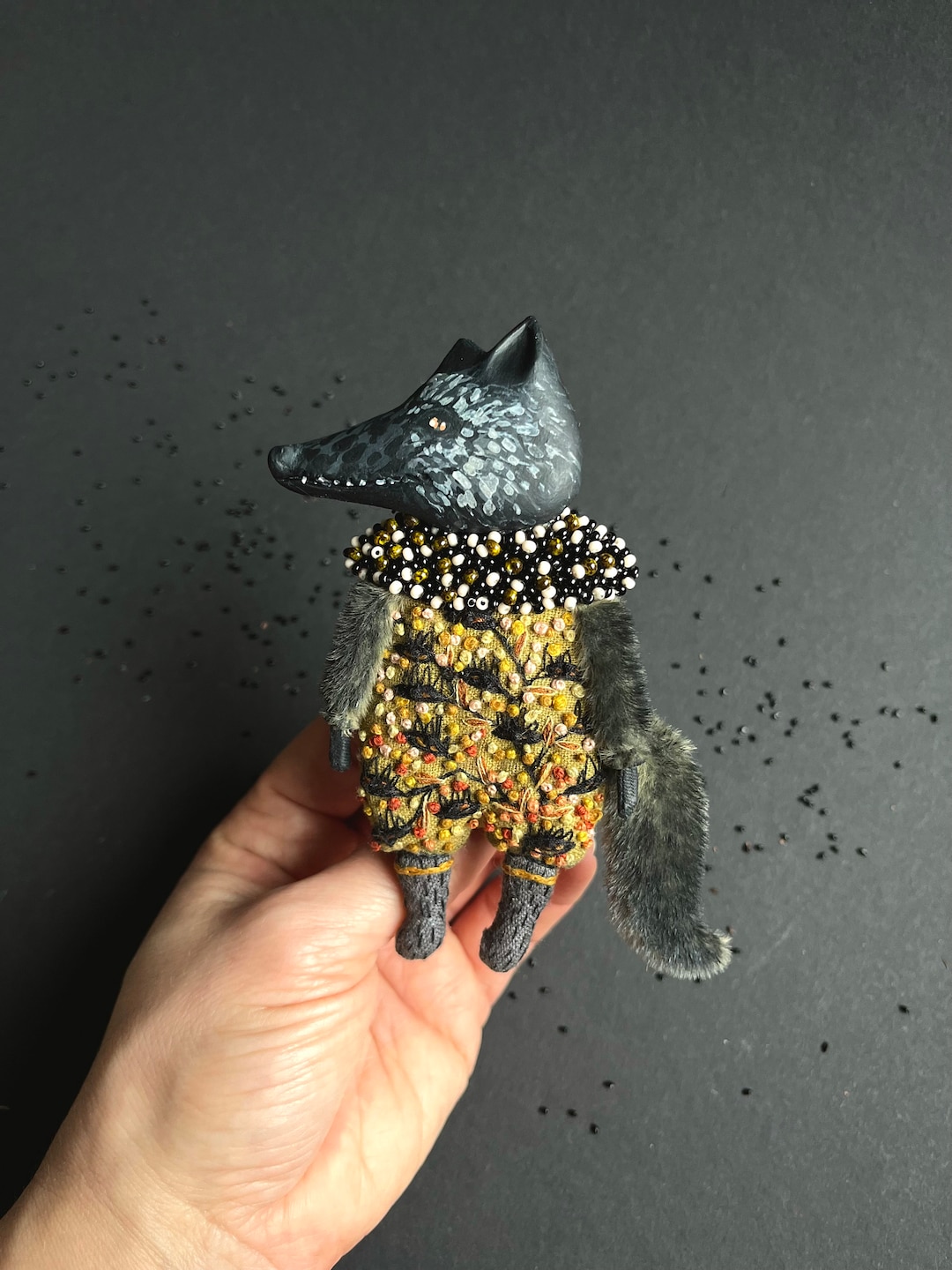 Silver Fox Brooch, Fox Pin, Fox Jewellery, Shawl Pin, Black Fox Brooch ...