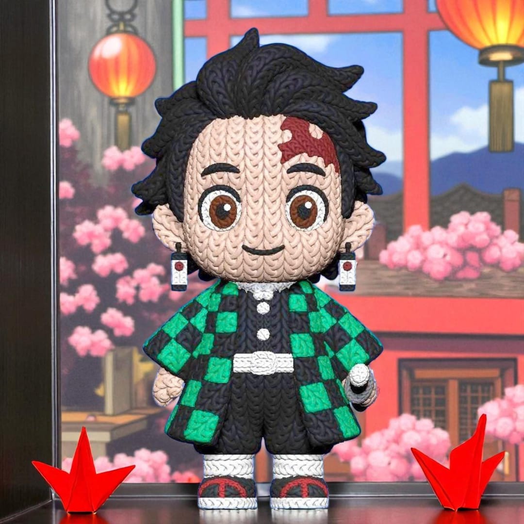 Crochet Styled Tanjiro Doll | Demon Slayer Anime Figurine | 3D Printed ...