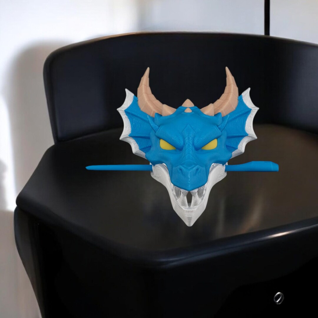 Dragon Skull Trophy Hair Pin | Unique Gothic Hair Accessories | 3D ...