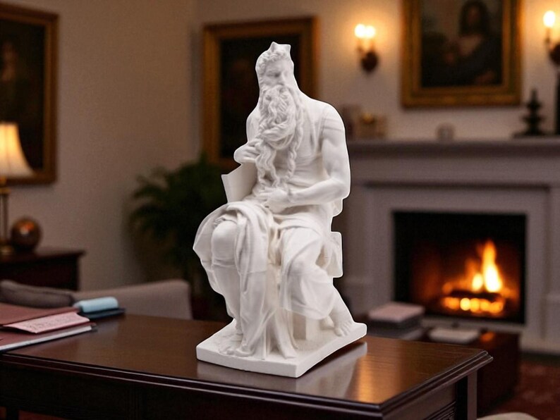 Michelangelo Moses Statue – 3D Printed Renaissance Sculpture, Classical ...