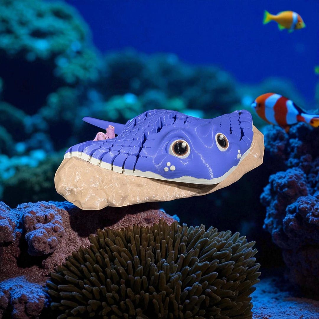 Manta Ray Fidget Toy – Articulated 3D Printed Ocean Animal | Desk Toy ...