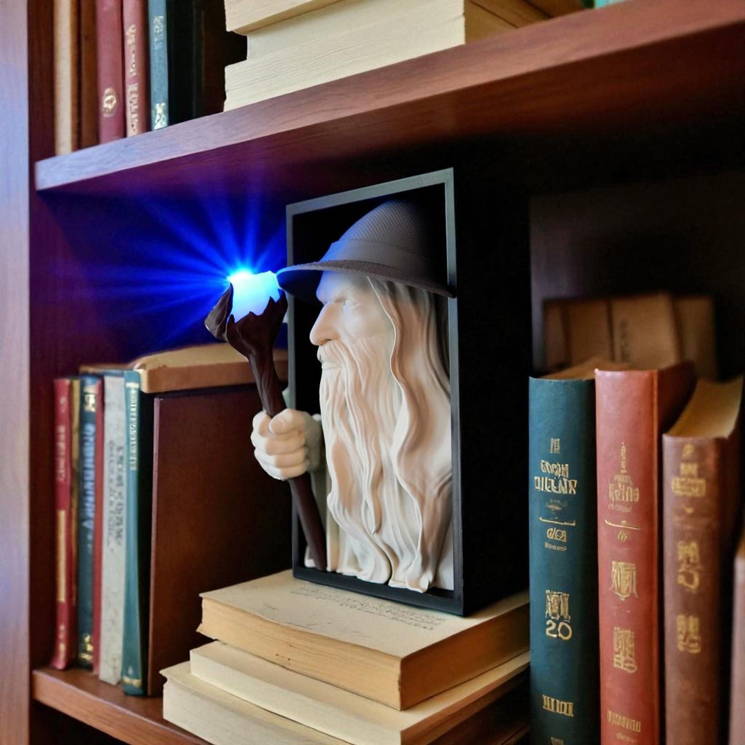 Fantasy Book Nook LED Bookshelf Insert Wizard Library Decor Gift for ...