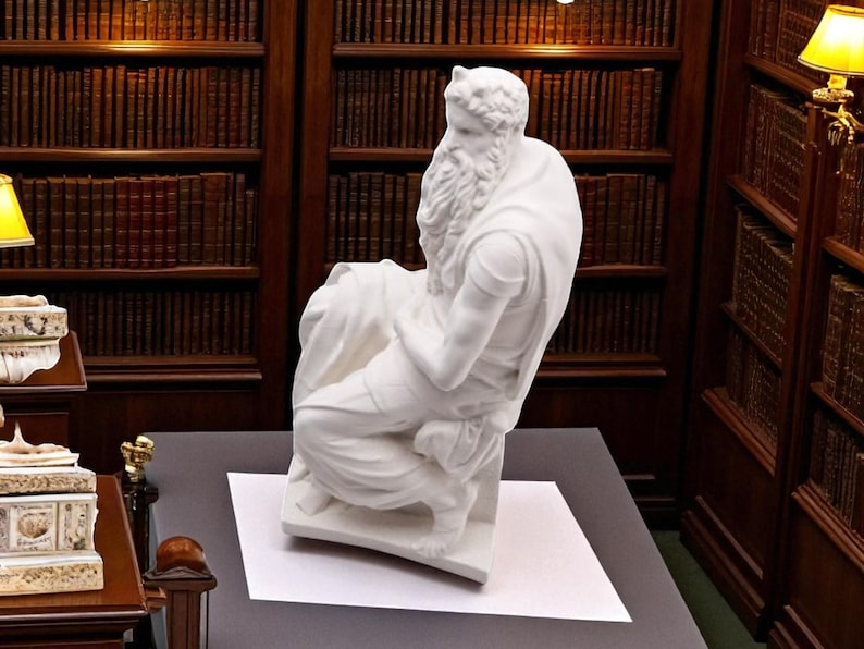 Michelangelo Moses Statue – 3D Printed Renaissance Sculpture, Classical ...