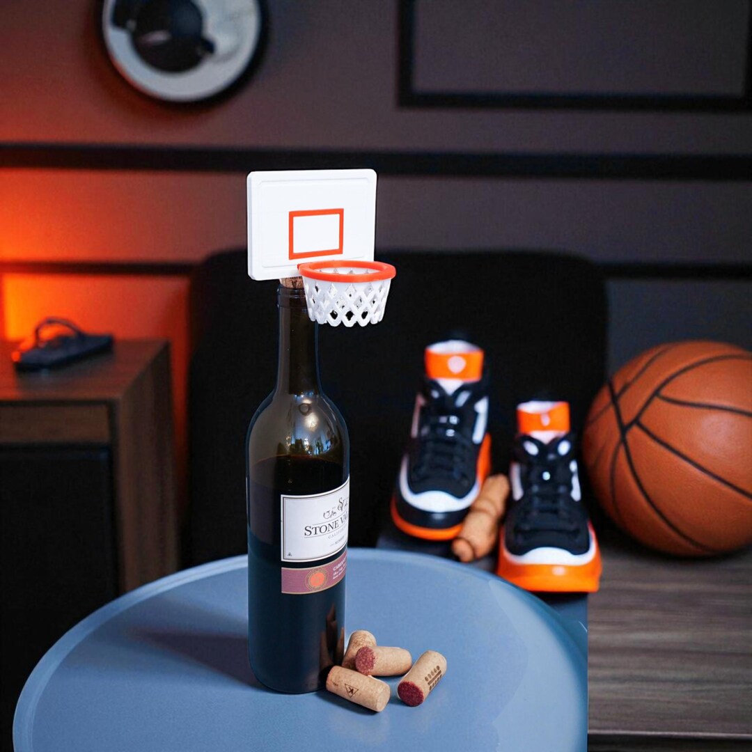 Basketball Hoop Wine Stopper | 3D Printed Cork Bottle Stopper | Sports ...