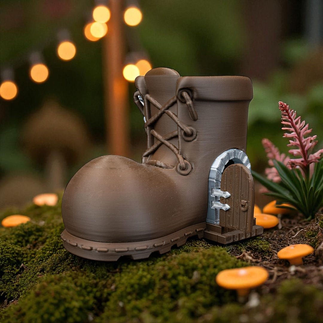 3D Printed Boot Fairy House – Enchanted Garden Cottage Decor - Etsy