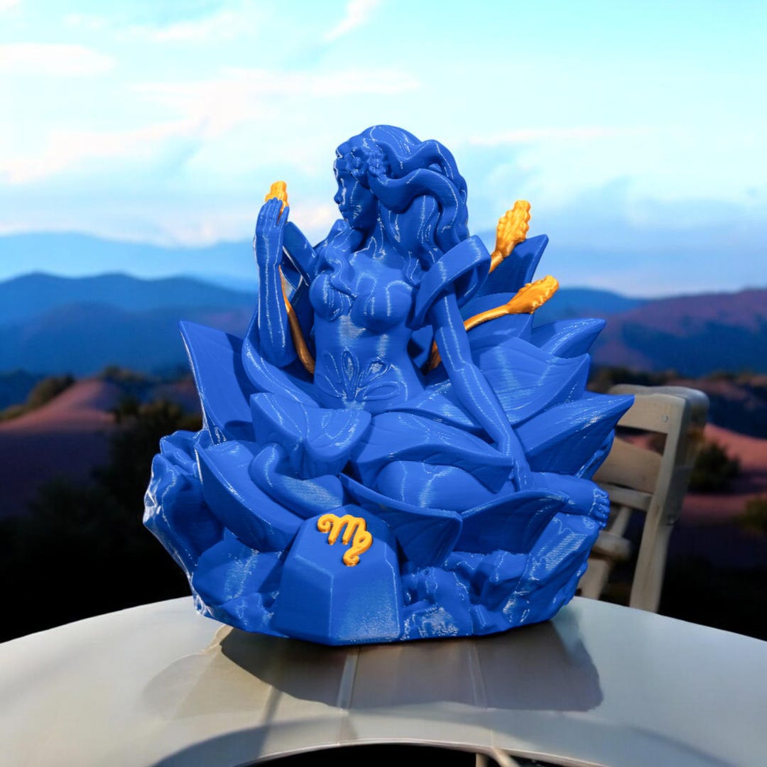Virgo Sculpture Figurine | Unique 3D Printed Zodiac Decor for Astrology ...