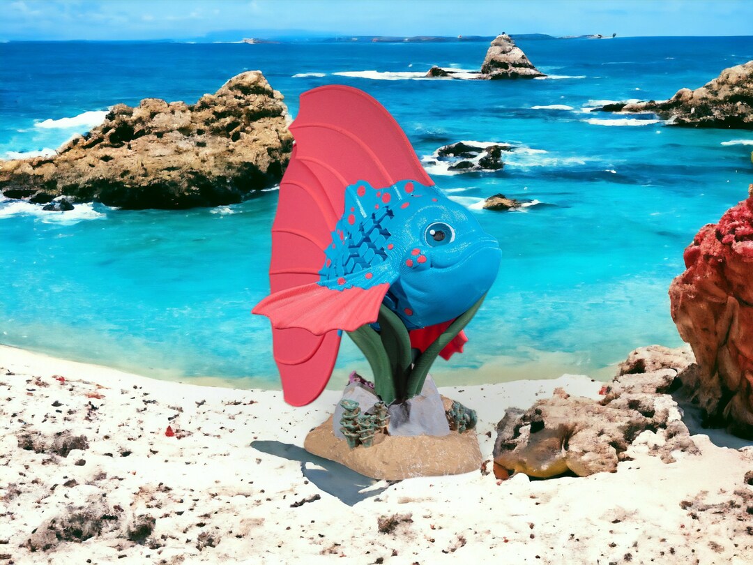 Betta Fish Bella Articulating Fidget Toy - 3D Printed Articulated Desk ...