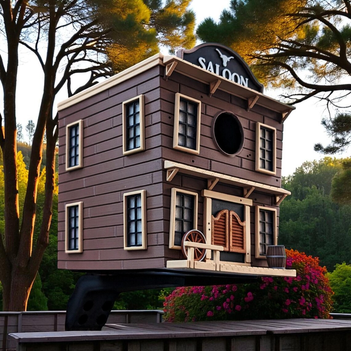 Western Birdhouse – Rustic Saloon Style | 3D Printed Cowboy Garden ...