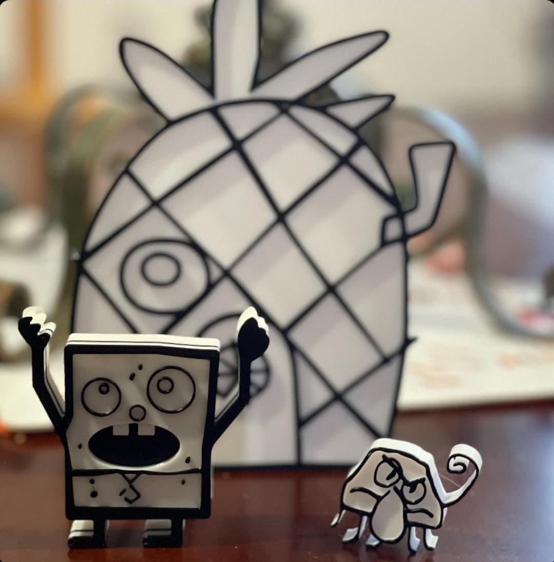 Doodlebob Pencil Holder 3-piece Set – 3D Printed Desk Accessory, Funny ...