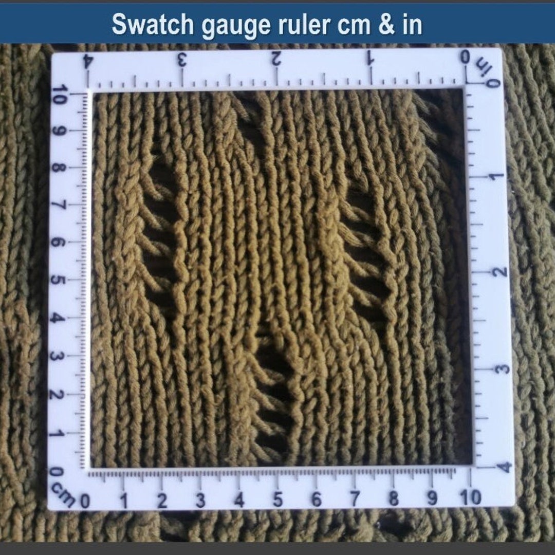 Gauge Swatch Measurement Ruler Square Tool 3D Printed for Knitting ...