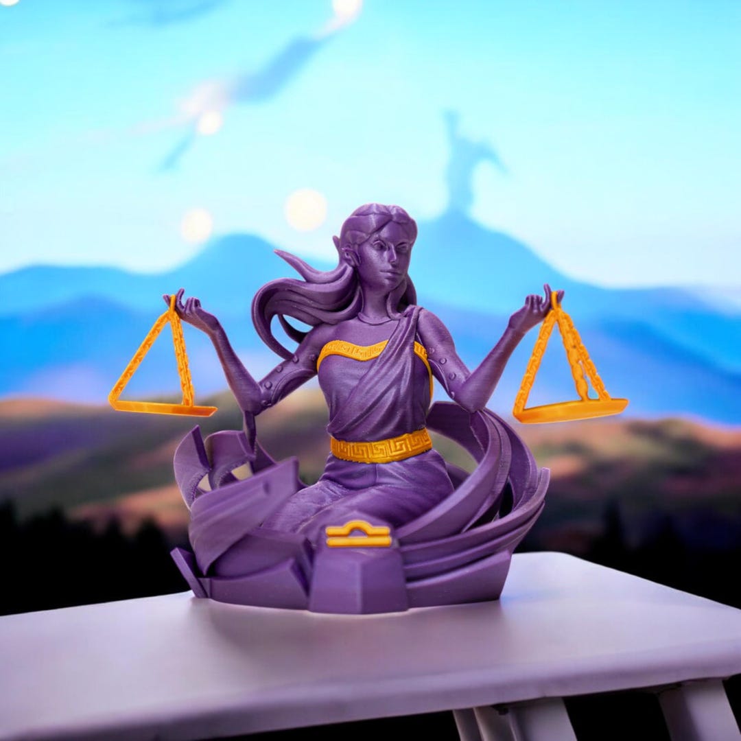 Libra Sculpture Figurine | Unique 3D Printed Zodiac Decor & Astrology ...