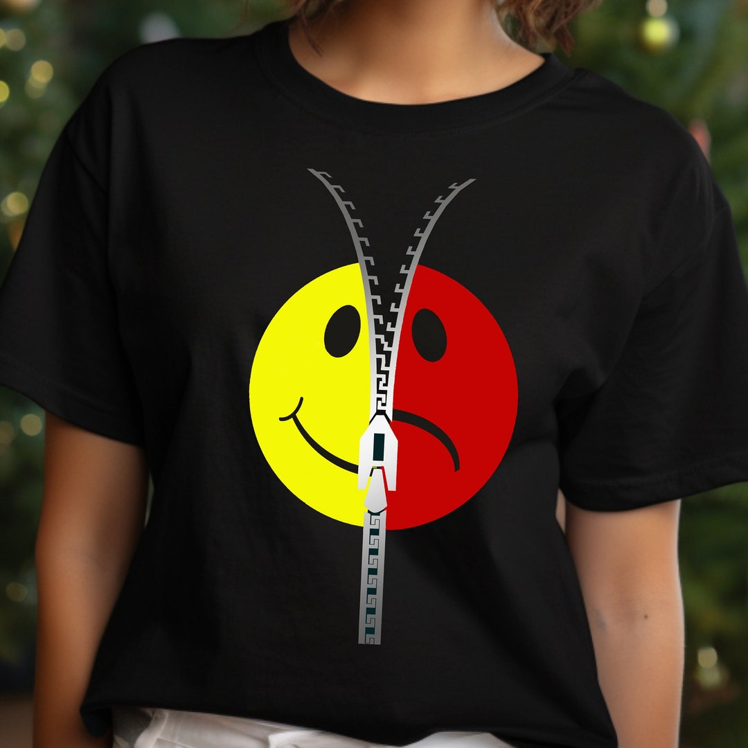 Undecided Smiling Frowning Emoji Cute Emoticon T-shirt Express Your ...