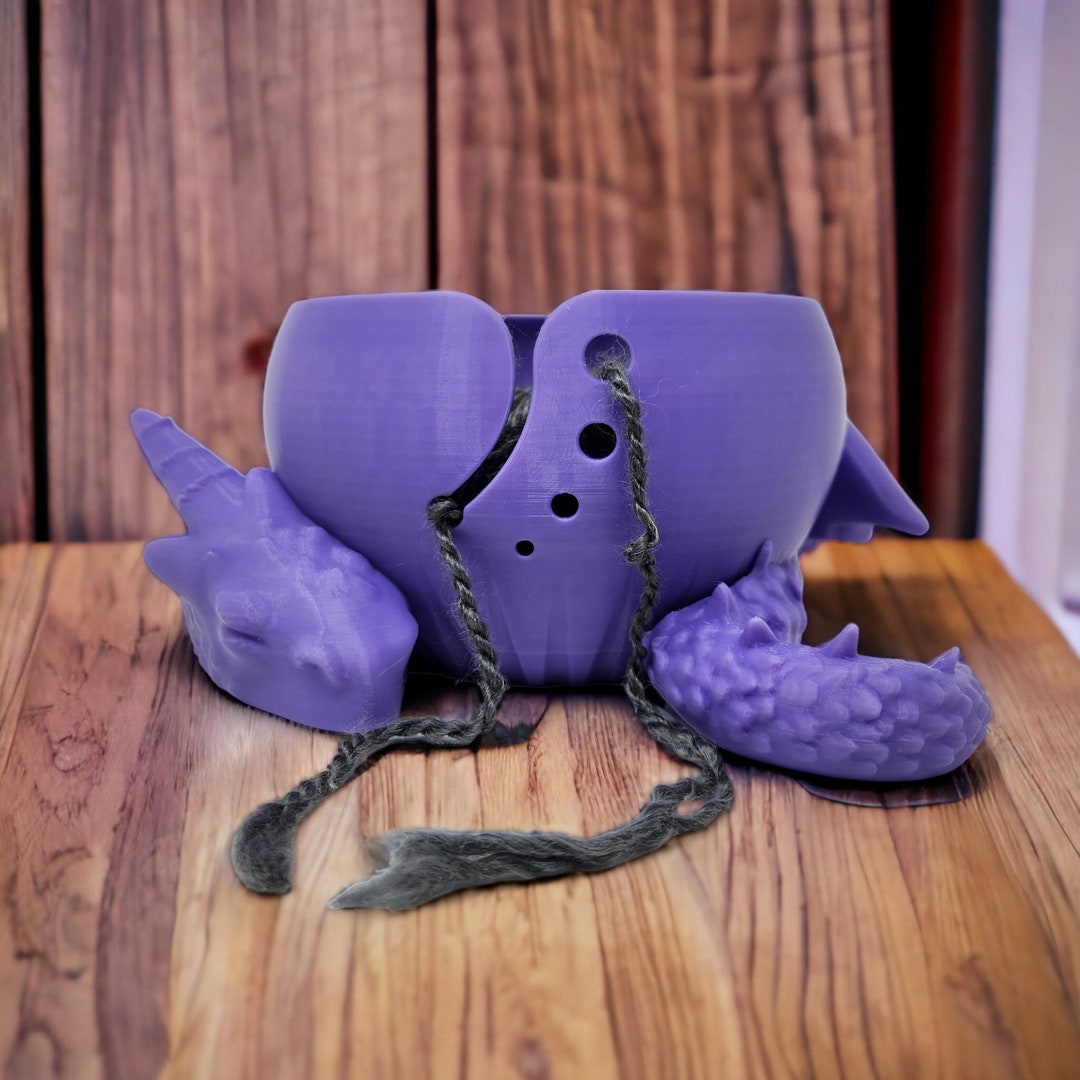 Sleeping Dragon 3d-printed Yarn Bowl - Perfect for Crochet and Knitting ...