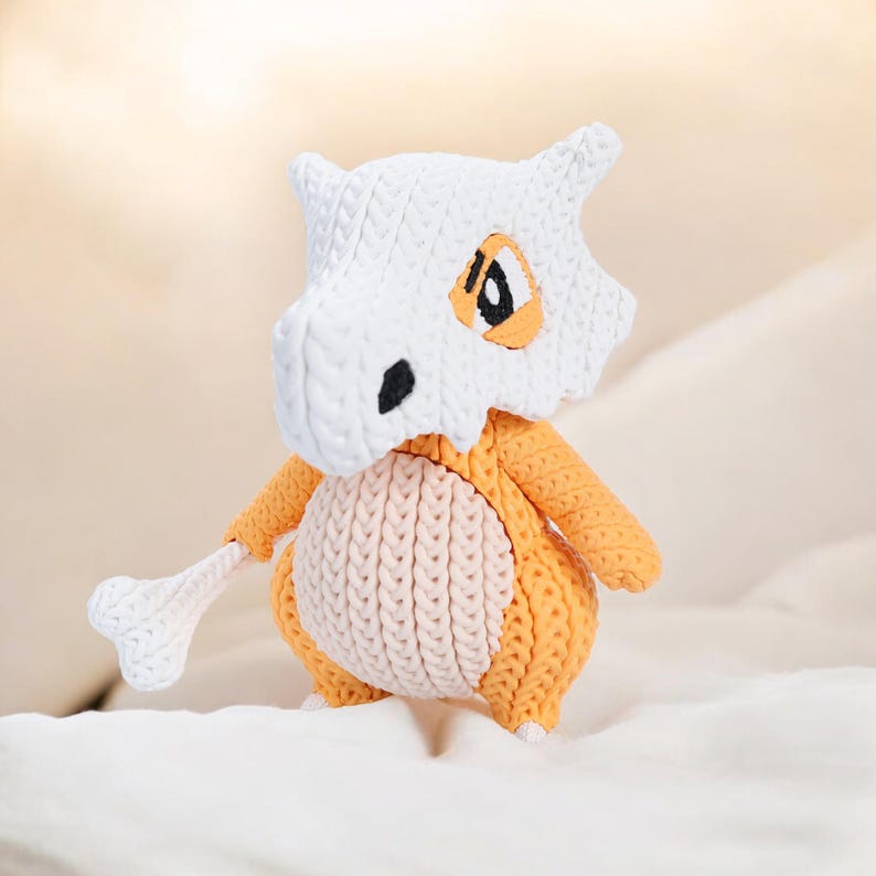 Crochet-inspired Bone Mask Creature | Multipart Fantasy Doll | 3D Printed Amigurumi Collectible ...