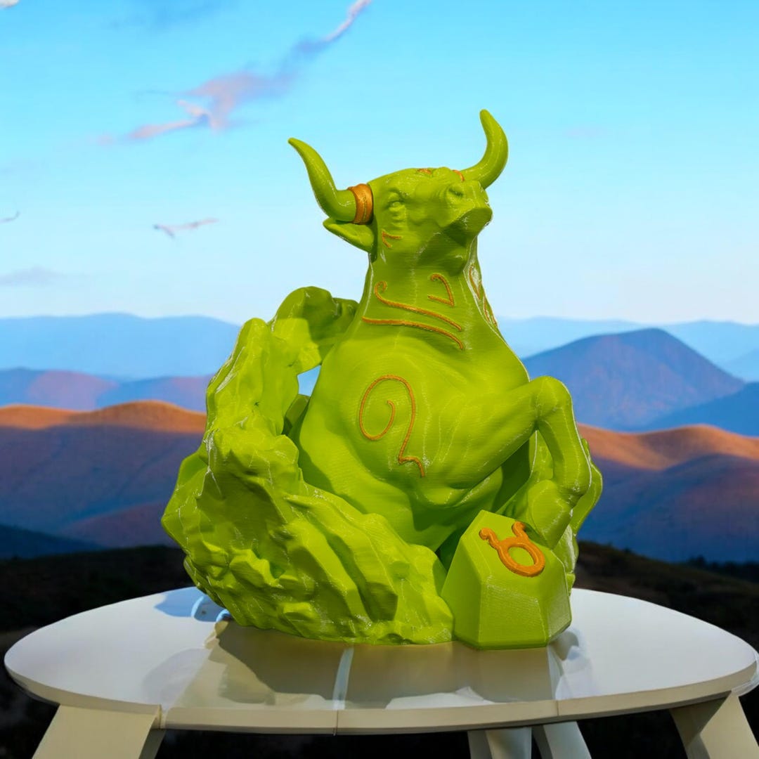 Taurus Sculpture Figurine | Unique 3D Printed Zodiac Decor & Gifts for ...