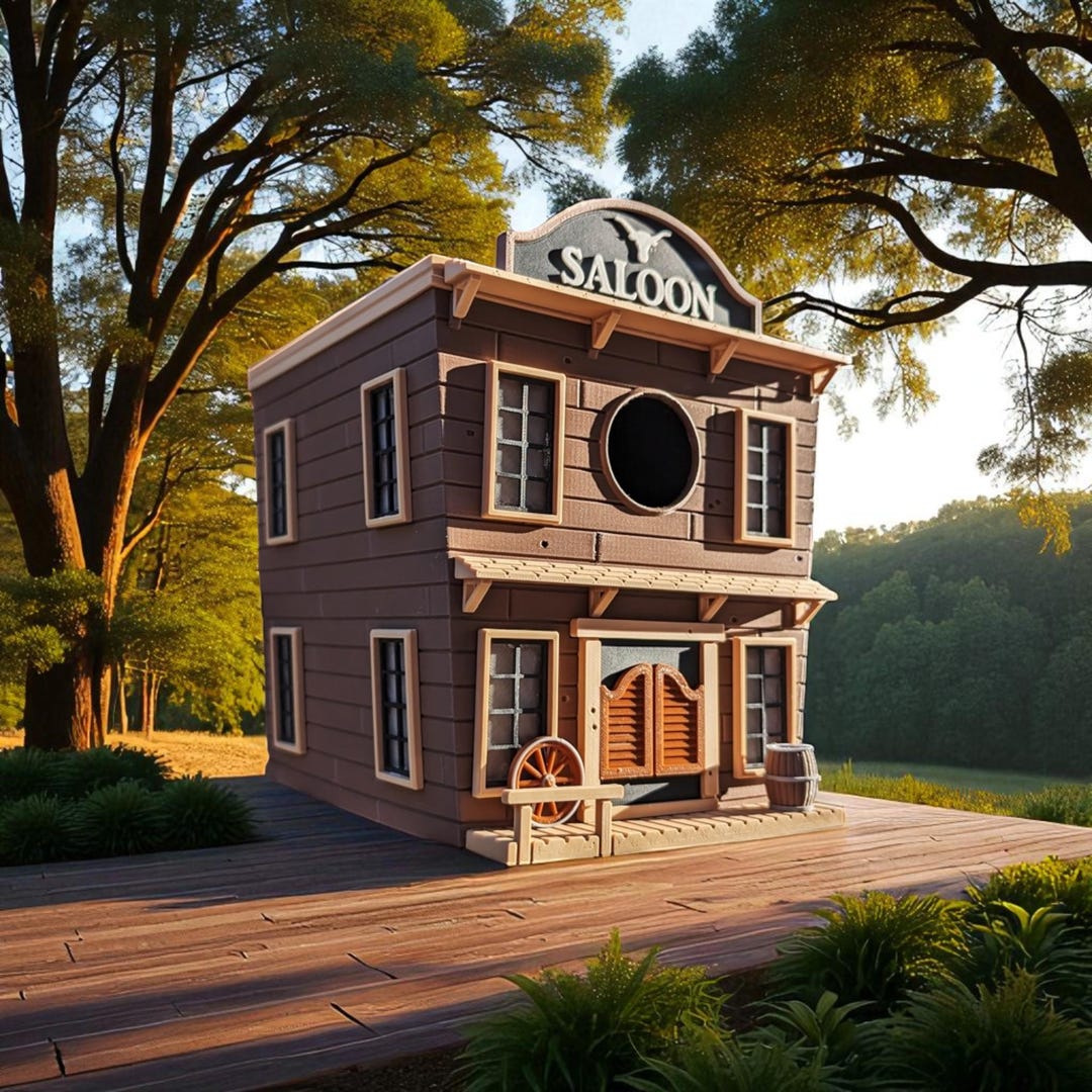 Western Birdhouse – Rustic Saloon Style | 3D Printed Cowboy Garden ...
