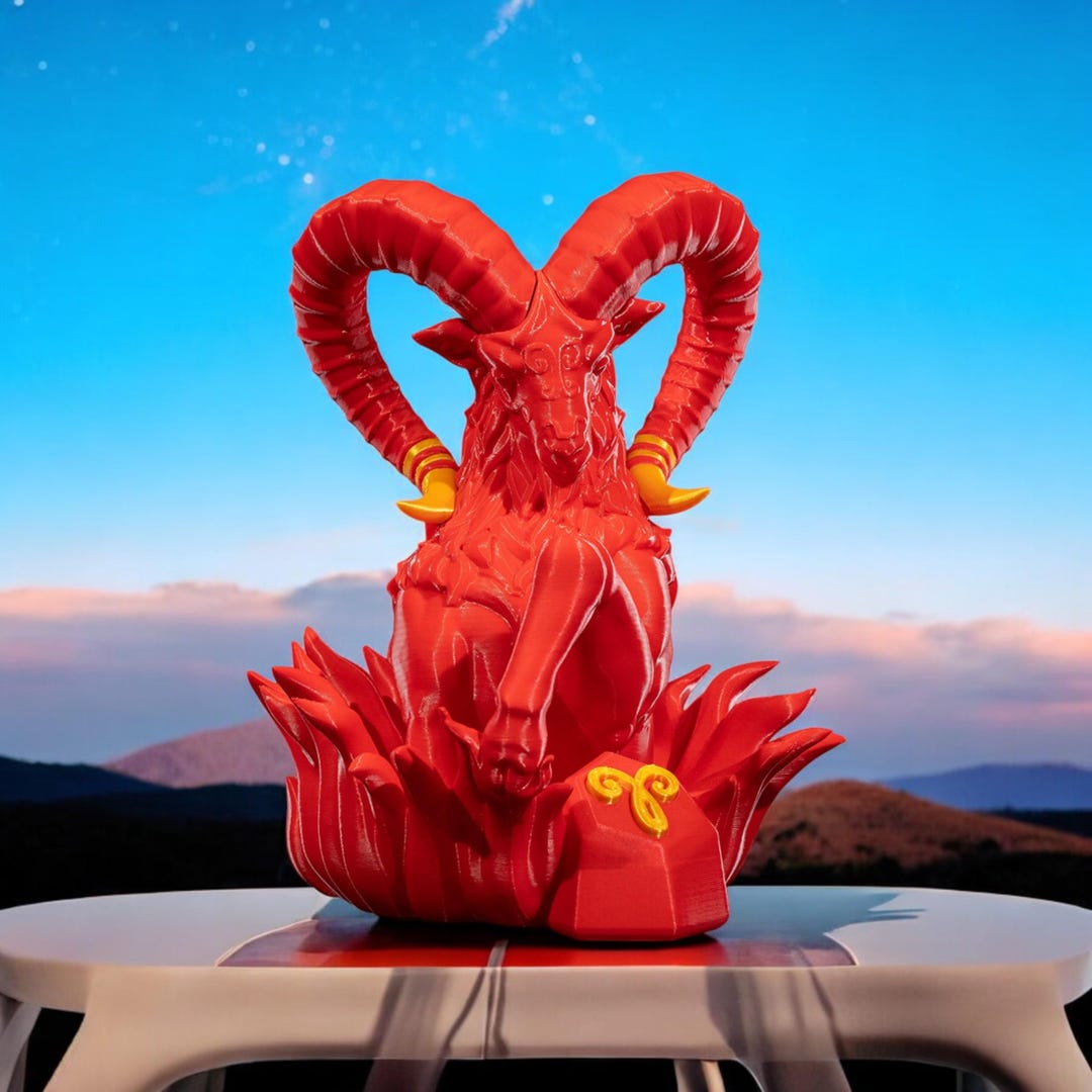 Aries Sculpture Figurine | Unique 3D Printed Zodiac Decor & Gifts for ...