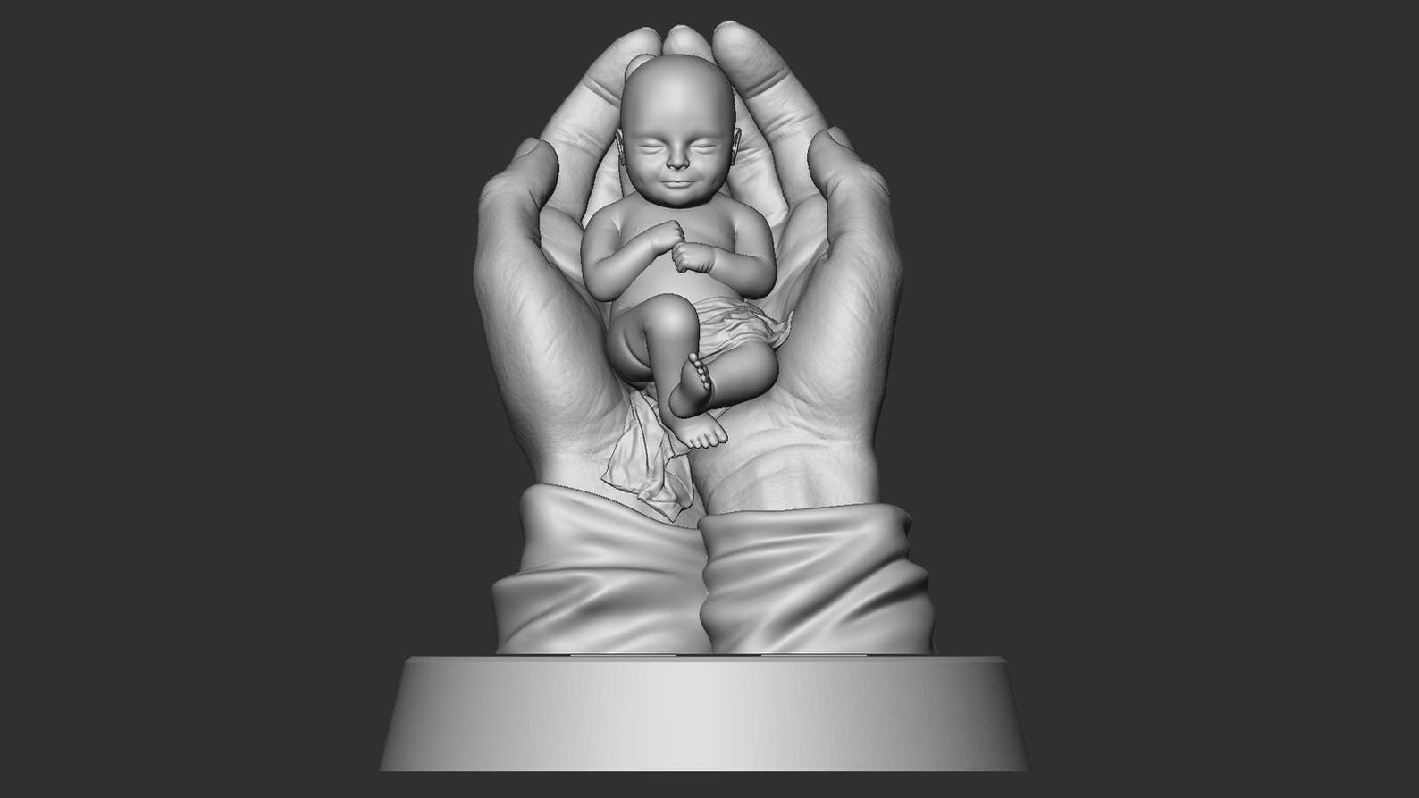 Love of Jesus Keepsake: Praying Hands With Baby Cradling God Hands 3D ...