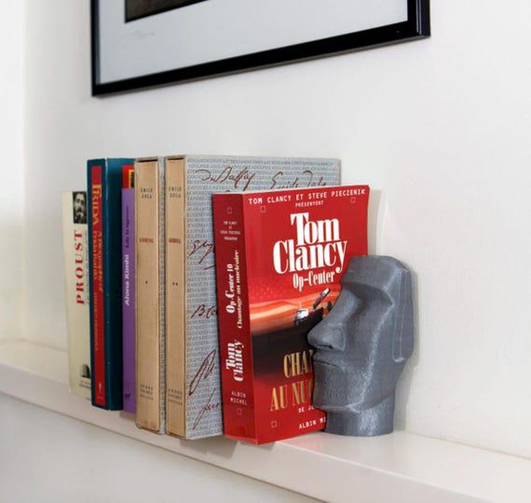 Moai Bookends - Unique 3D Printed Home Decor for Book Lovers & Art ...