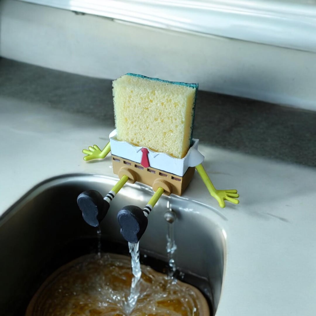 Cartoon Sponge Holder for Sink | Self Draining Kitchen Sponge Tray ...