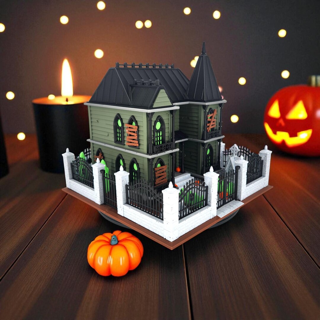 LED Haunted House Diorama – 1:64 Scale Gothic Halloween Display With ...