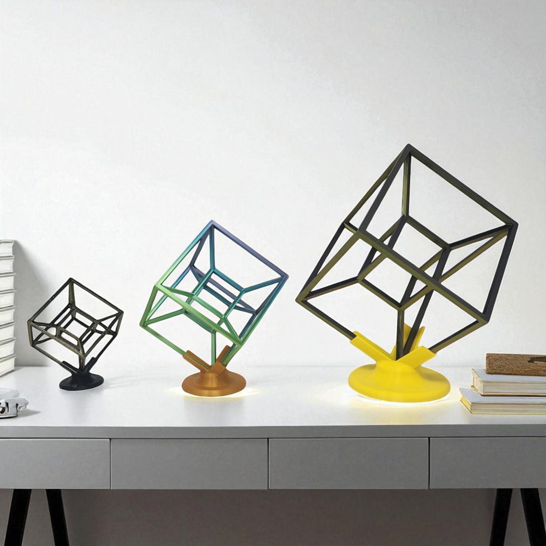 Tesseract Hypercube 3D – Geometric Sculpture, Math Art, Science Teacher ...