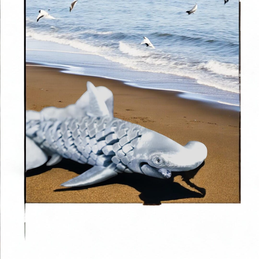 Hammerhead Fish Fidget Toy - Unique 3D Printed Articulated Ocean Desk ...