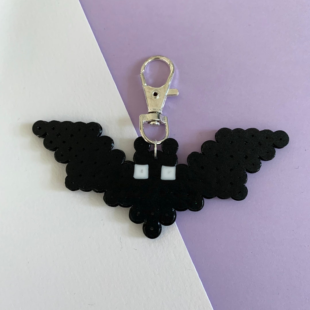Goth Bat Pixel Keyring - Etsy