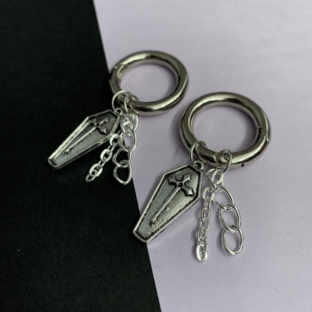 Coffin Chain Silver Ear Hangers - Etsy