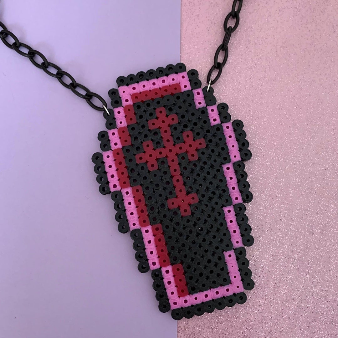 XL Cute Coffin Kandi Pixel Necklace - Etsy