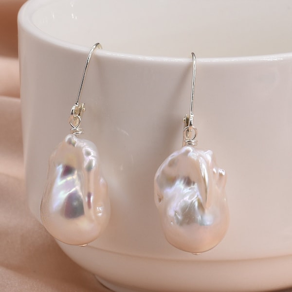 Big Real Pearl Earrings - Etsy
