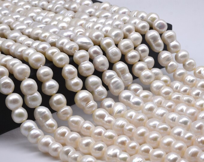 Twin Pearls, 8mm X 13mm Large Twin Baroque Pearl, Genuine Freshwater ...