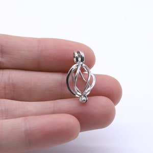 Wish Pearl Cage Pendant, 925 Sterling Silver Cage Freshwater Pearl ...