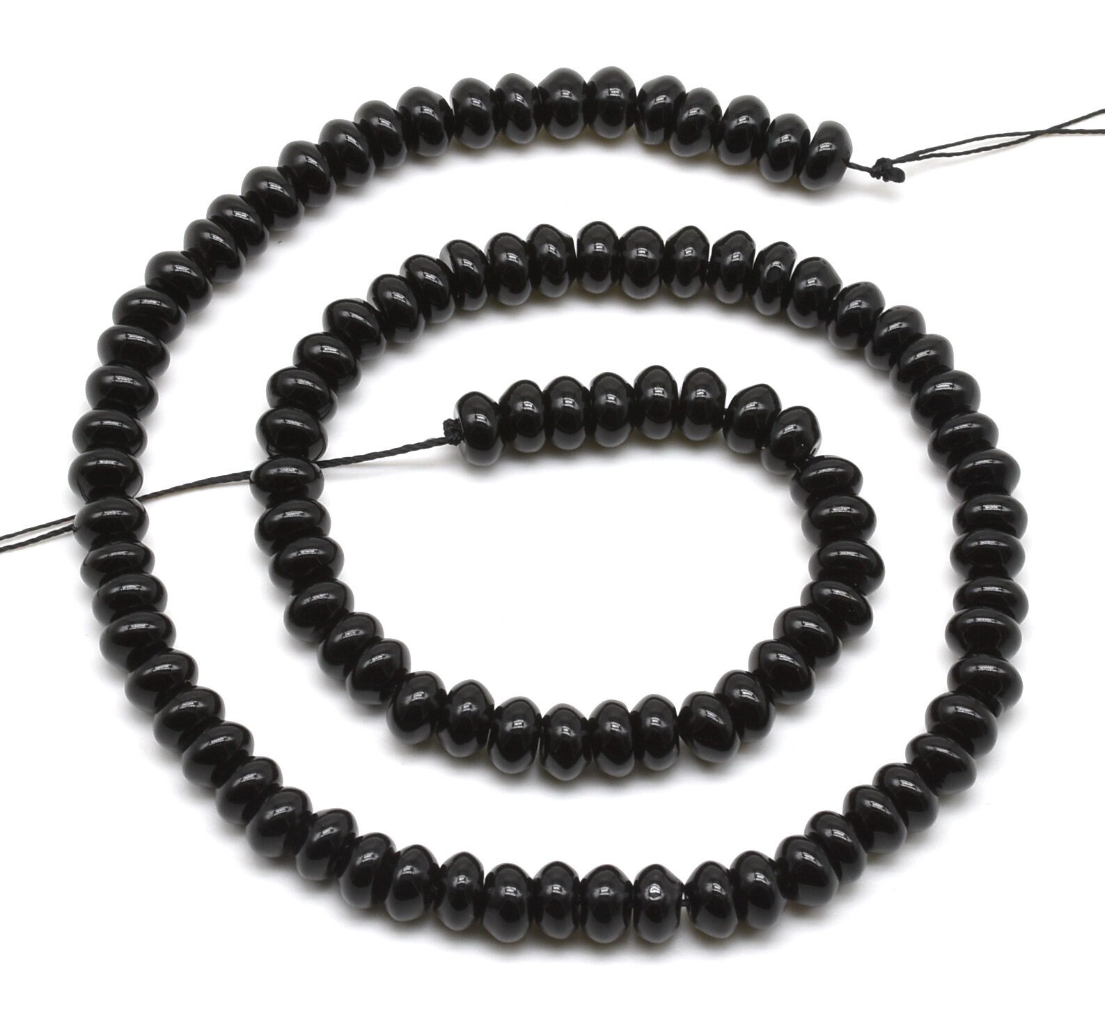 Black Onyx Rondelle Beads 2x4mm 4x6mm 4x8mm Black Agate - Etsy