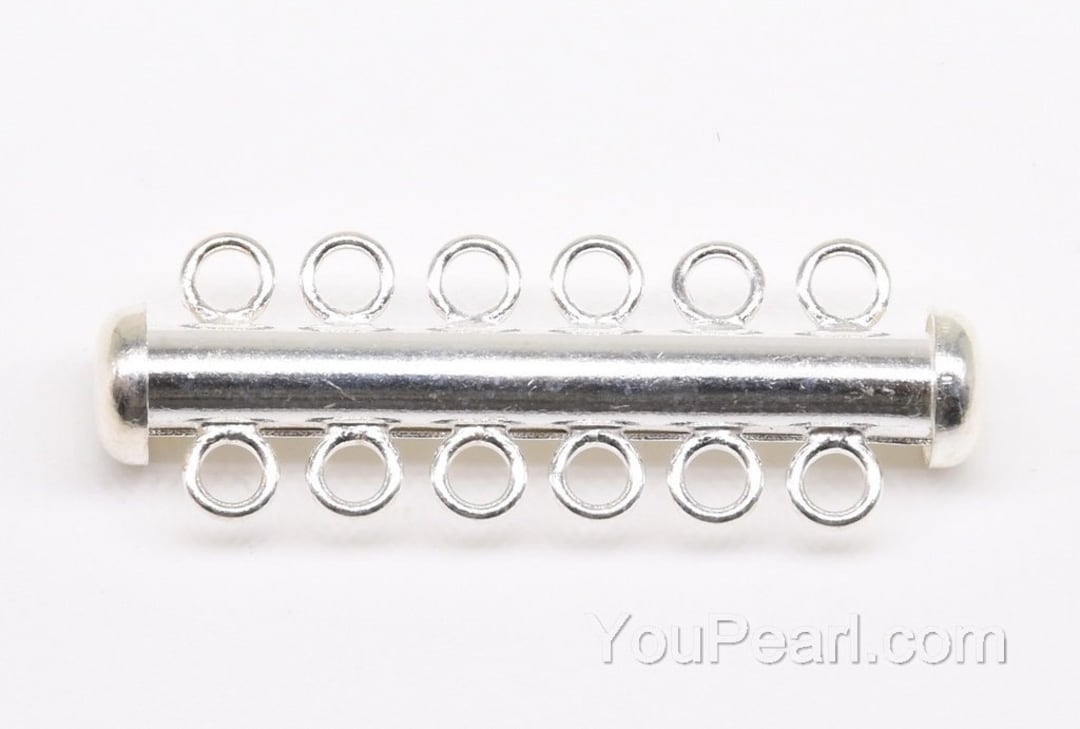 Six Strand Clasps, 925 Sterling Silver Bar Clasp, Wide Tube Silver ...