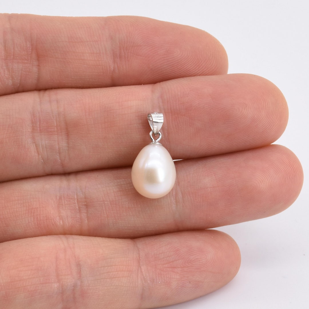 AA+ Pearl Pendant, Natural Freshwater Pearl Pendant White or Black ...