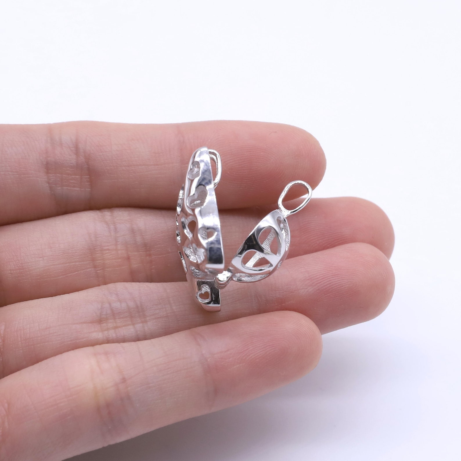 Dog Cage Charm, Pearl Cage Pendant, 925 Sterling Silver Cage Pendant ...