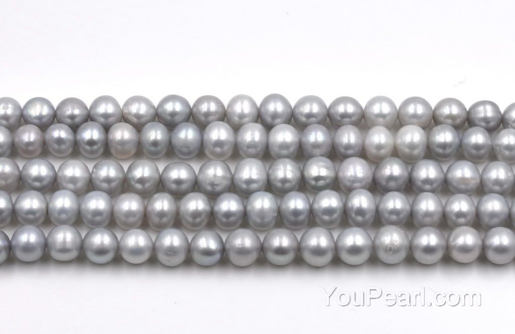 Gray Pearls Near Round Loose Pearl Beads 6-7mm Freshwater - Etsy