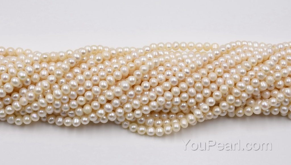 Perla fina de agua dulce blanca de 4-5 mm perlas genuinas | Etsy México