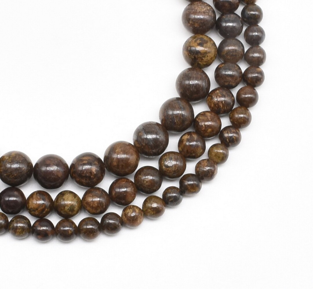Bronzite Beads, 6mm 8mm 10mm Brown Gem Stone Beads, Genuine Bronzite ...
