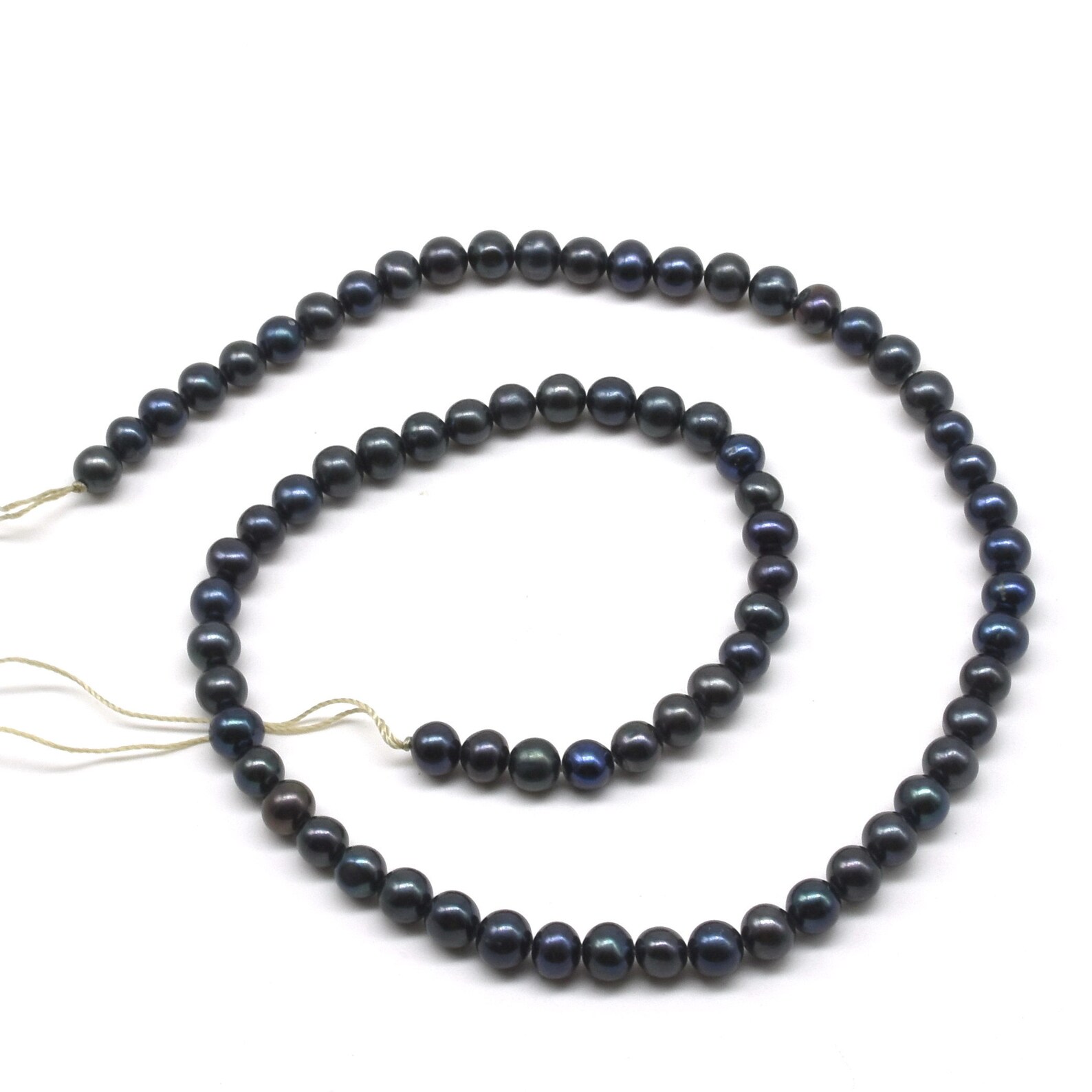 5-6mm Black Off-round Pearls, Natural Real Pearls, Freshwater Pearls ...