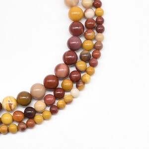 Natural Mookaite Beads, 6mm 8mm 10mm Round Smooth Beads, Mookaite Jasper Gemstone, Colorful Semi ...