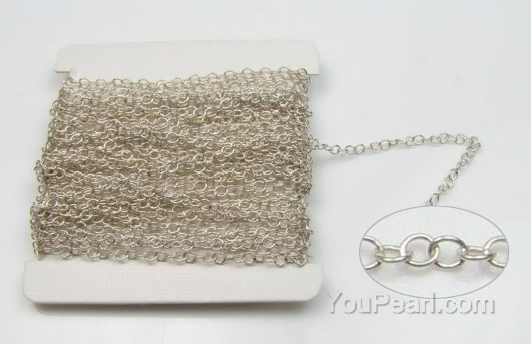 925 Sterling Silver Oval Chain, Flat Chain, Twisted Oval Link Chain ...