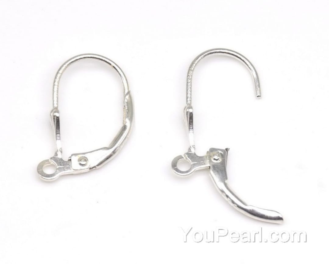 925 Sterling Silver Ear Hook With Loop, Lever Back Earrings Hooks, Euro ...